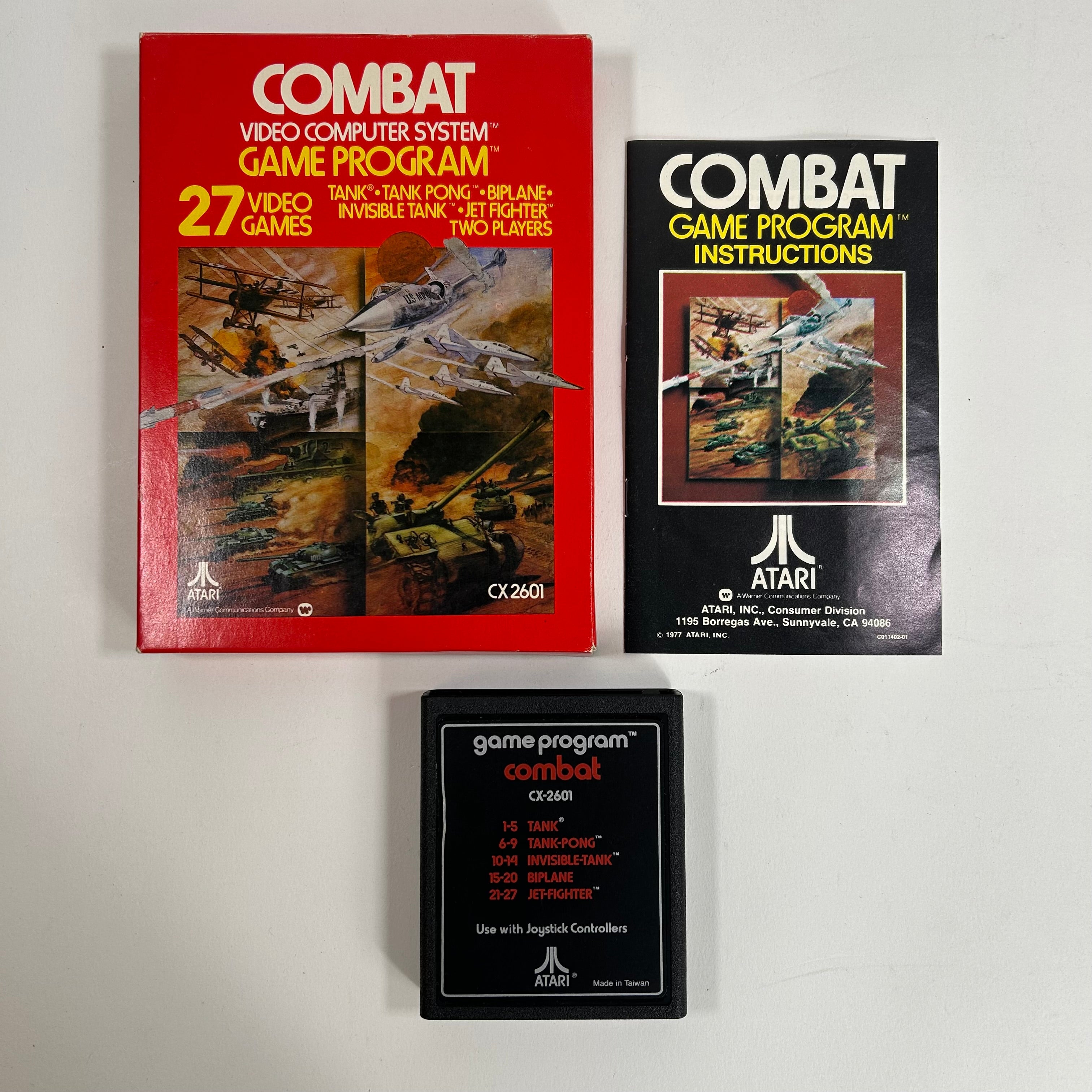 Combat (Atari 2600, 1978) Complete w/Original Box, Cartridge & Manual ...